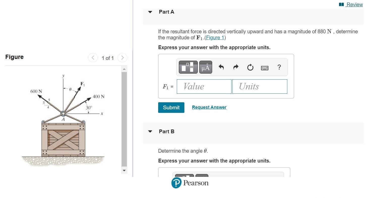 Solved If the resultant force is directed vertically upward | Chegg.com