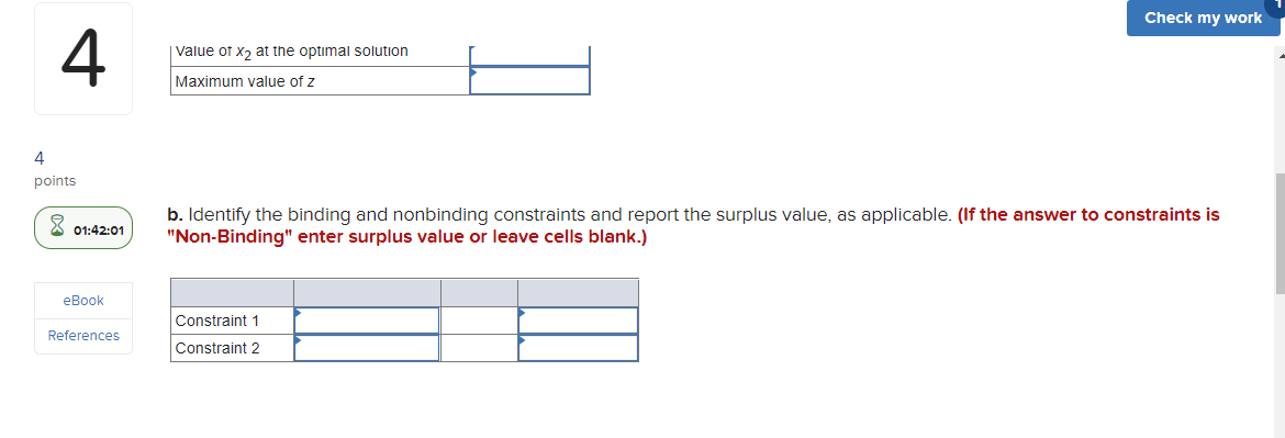 Solved 4 4 points 01:42:21 eBook References Consider the | Chegg.com