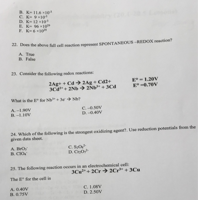 Solved Use following full cell reaction answering to | Chegg.com Solved Use following full cell reaction answering to | Chegg.com