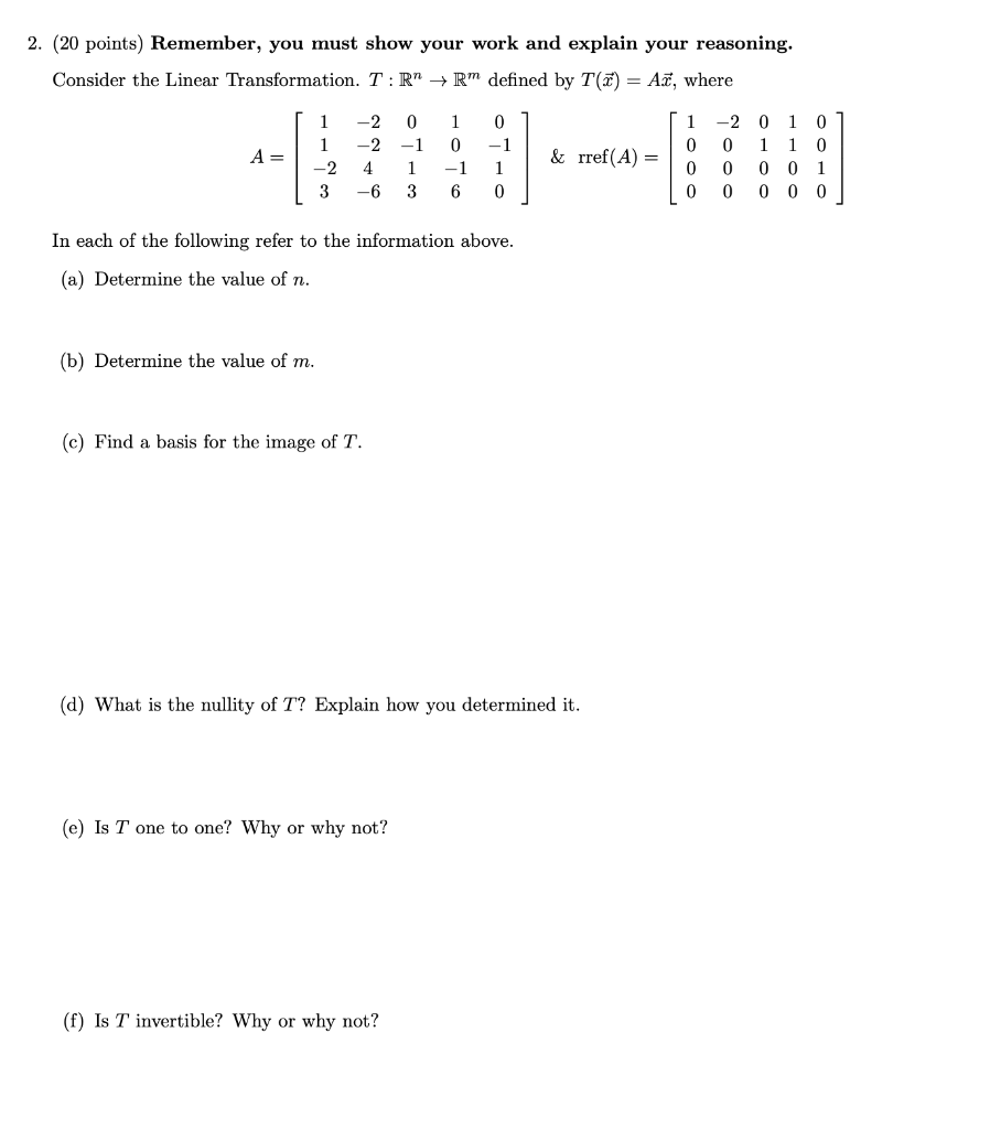 Solved Please Solve using basic linear algebra skills Please | Chegg.com
