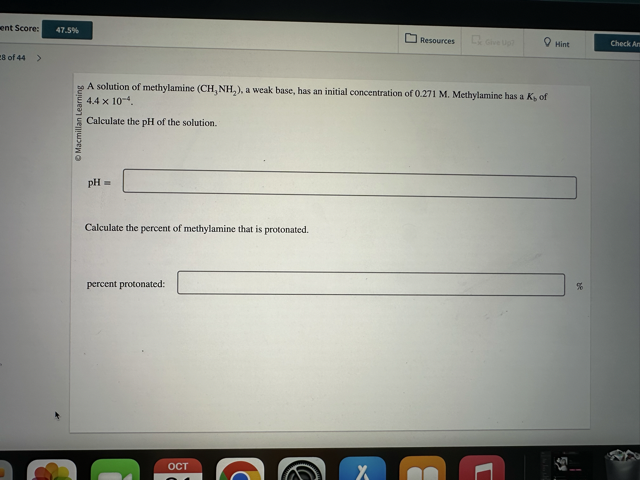 [Solved]: A solution of methylamine ( left( mathrm{CH}_{
