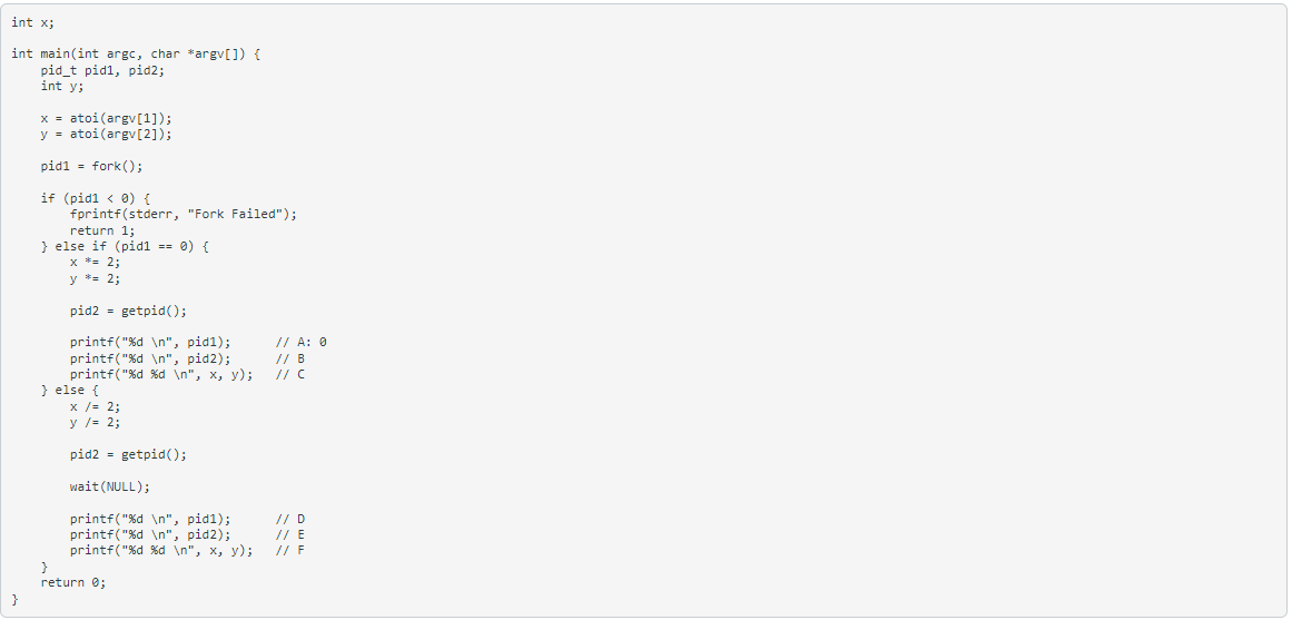Solved int x; int main(int argc, char *argv[]) \{ pid_t | Chegg.com