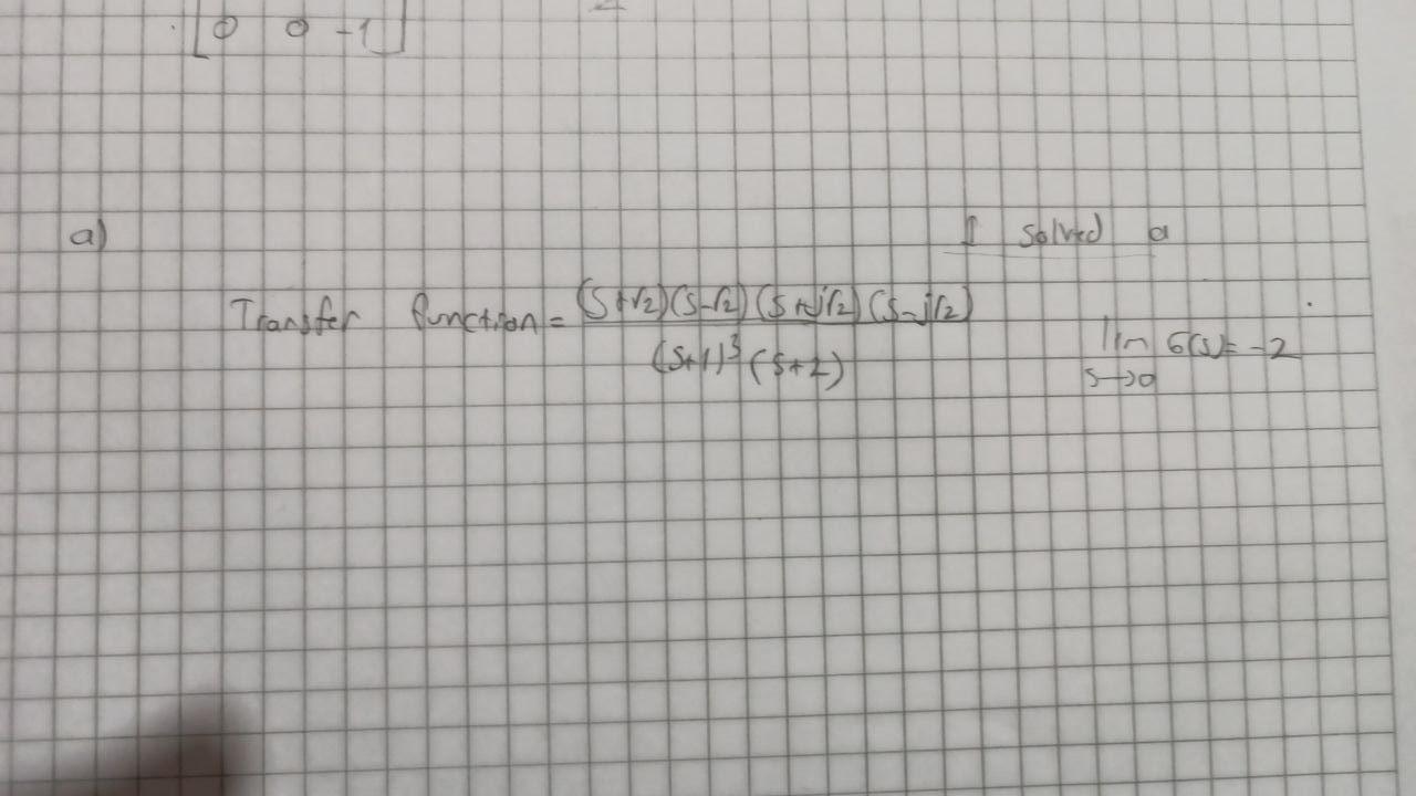 Solved 1 A Single Input Single Output System Has 