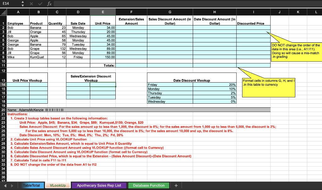 Solved E14 ×∨fx \begin{tabular}{|l|l|l|l|} \hline & | Chegg.com