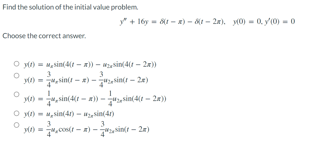 Solved Find the solution of the initial value problem. | Chegg.com