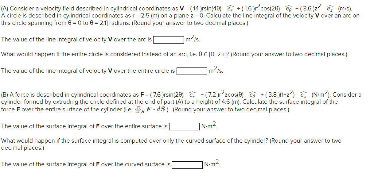 Solved (A) Consider a velocity field described in | Chegg.com