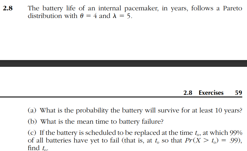 Solved 8 The battery life of an internal pacemaker, in | Chegg.com