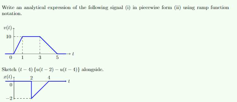 Solved Write an analytical expression of the following | Chegg.com