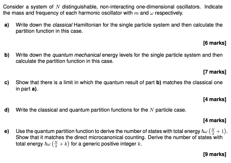 Solved Consider a system of N distinguishable, | Chegg.com