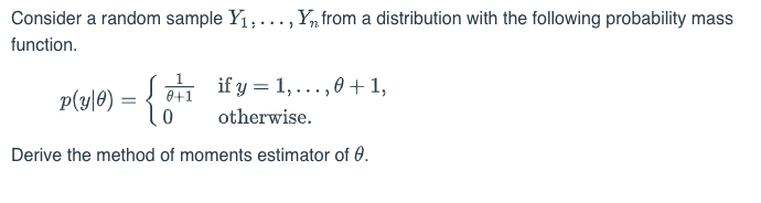 Solved Consider a random sample Y1, ..., Y, from a | Chegg.com
