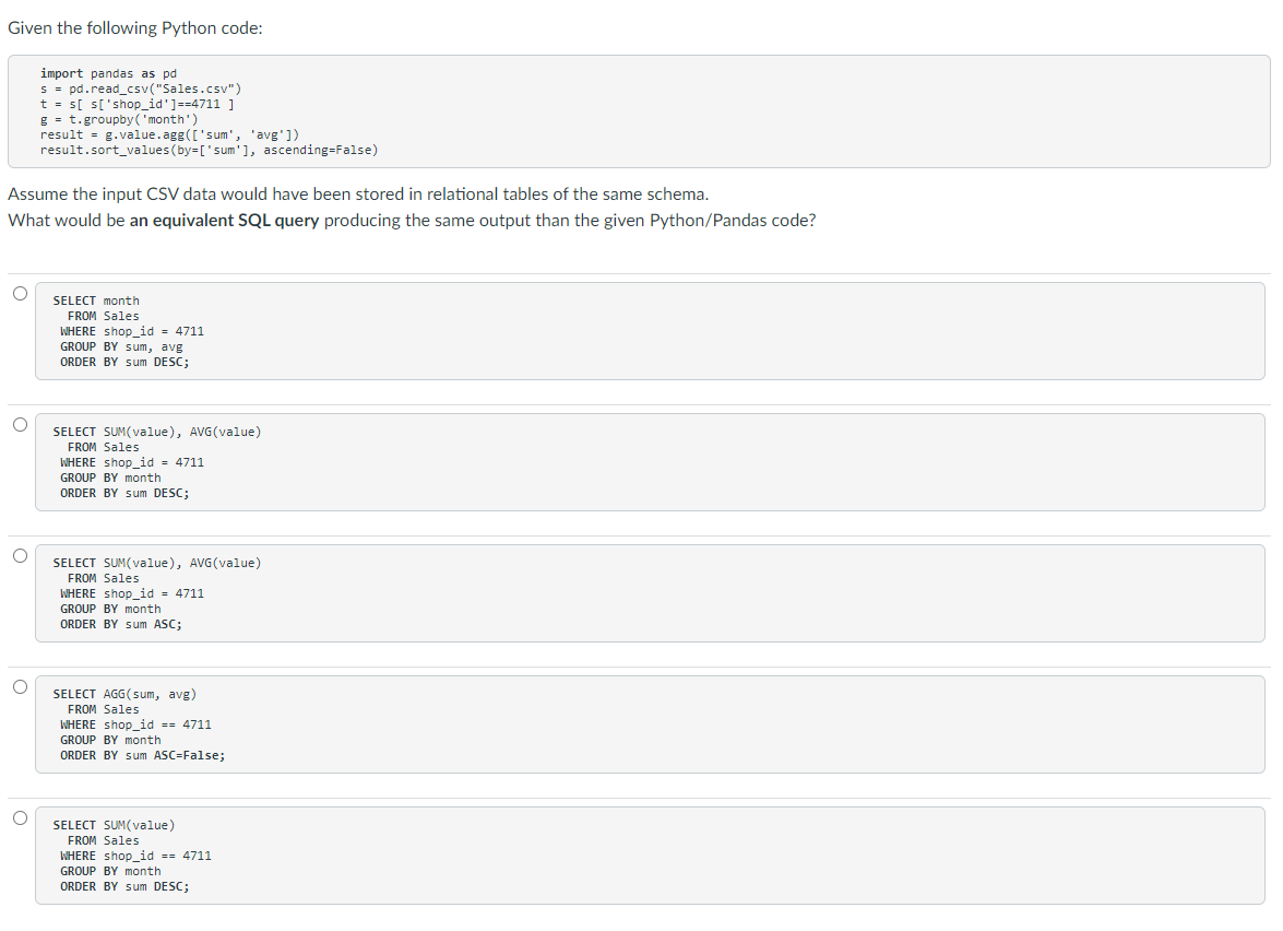 Solved Given The Following Python Code Import Pandas As Pd 
