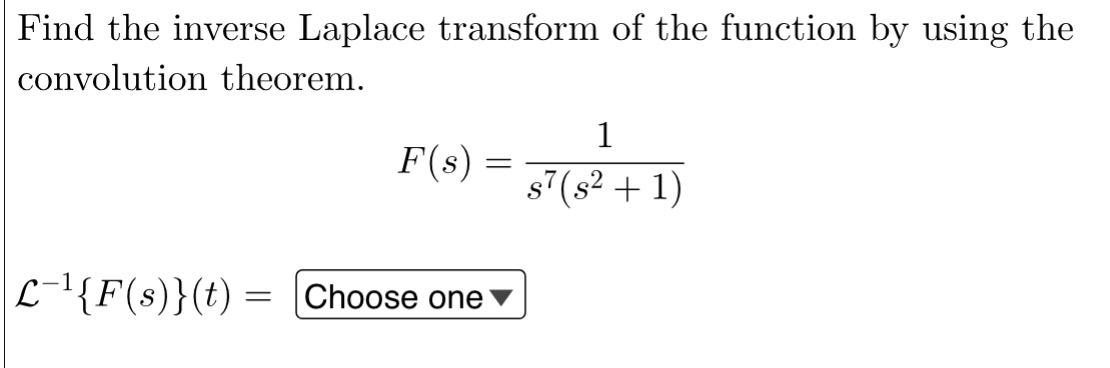 Solved Find the inverse Laplace transform of the function by | Chegg.com