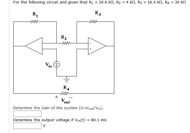Solved For the following circuit and given that R1 = 29.6 | Chegg.com