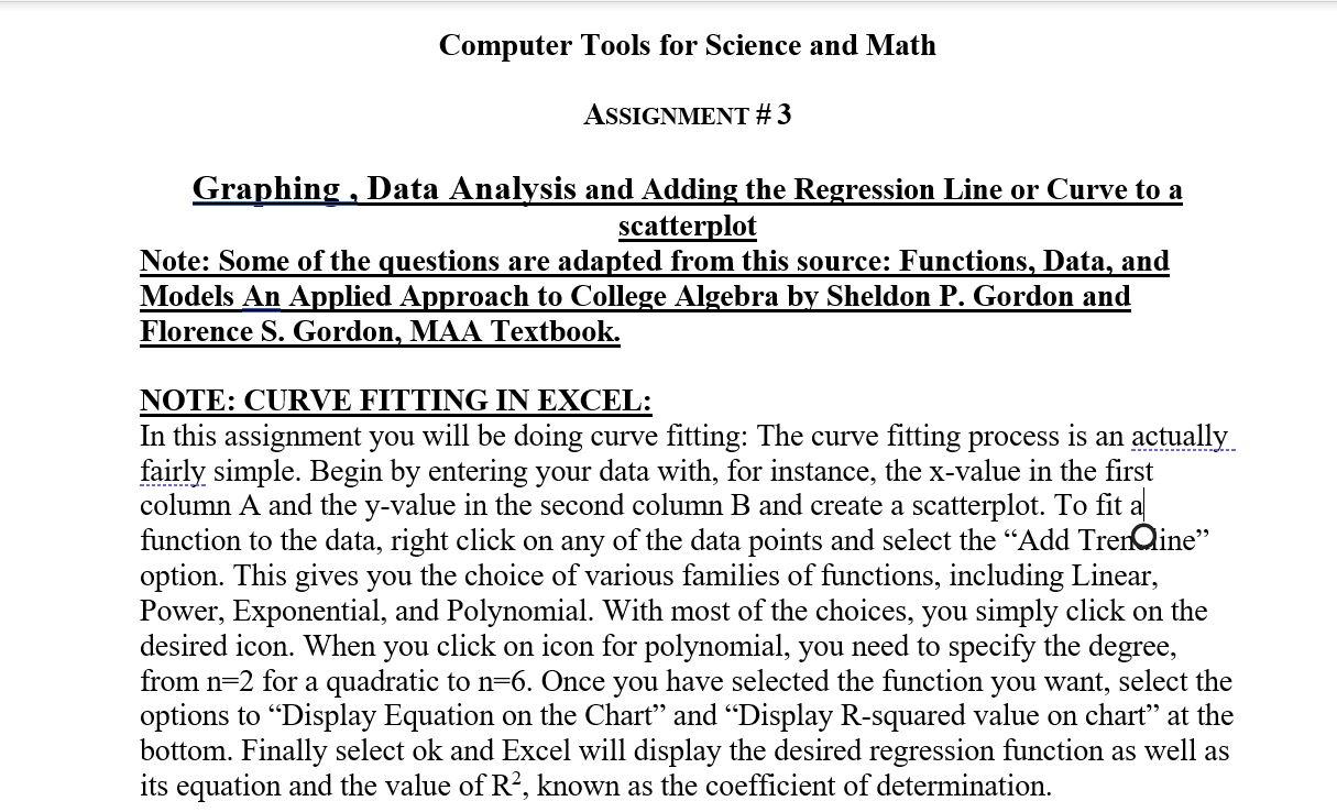 Solved Computer Tools for Science and Math ASSIGNMENT #3 | Chegg.com
