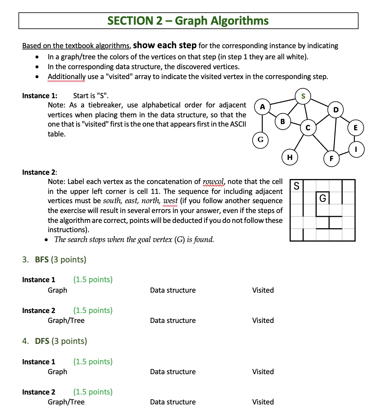 Solved SECTION 2 – ﻿Graph AlgorithmsCan you give me full and | Chegg.com