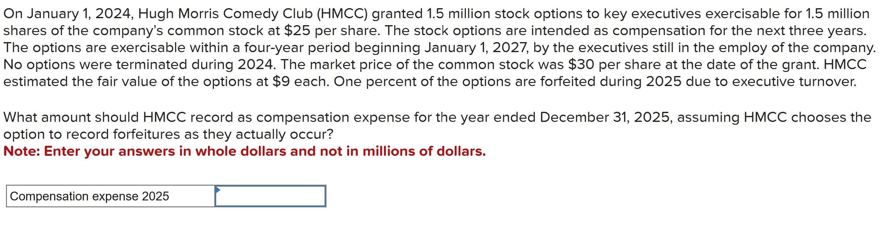 Solved On January 1, 2024, Hugh Morris Comedy Club (HMCC) | Chegg.com