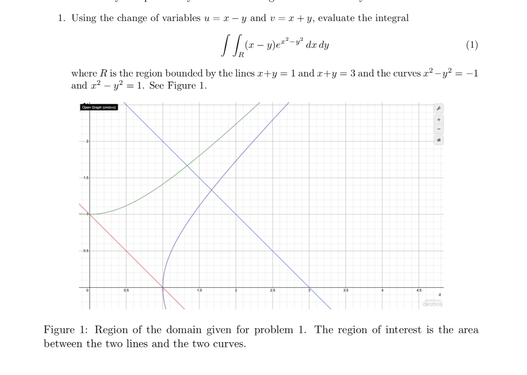 Solved 1. Using the change of variables u=x−y and v=x+y, | Chegg.com