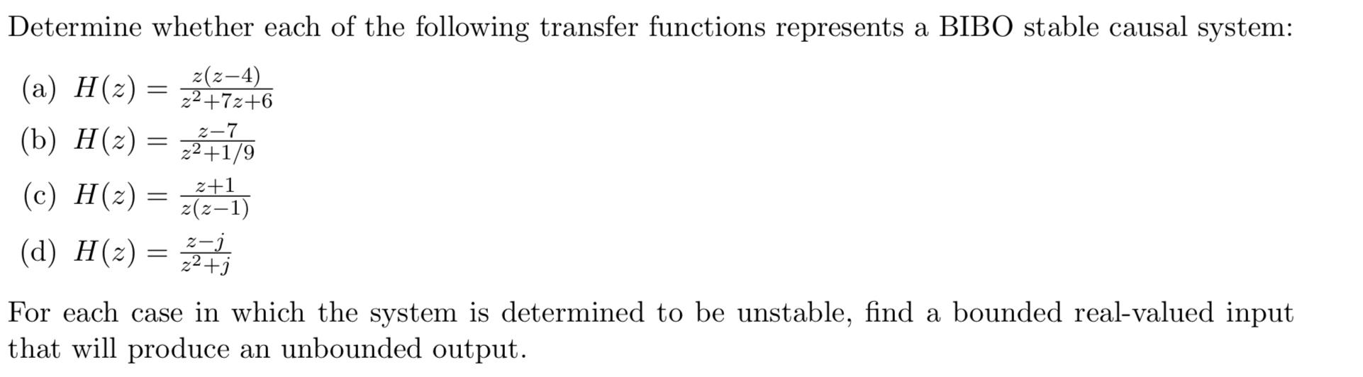Solved = Determine whether each of the following transfer | Chegg.com