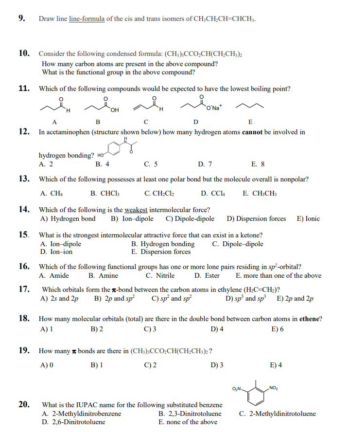 Solved 9. Draw line line-formula of the cis and trans | Chegg.com