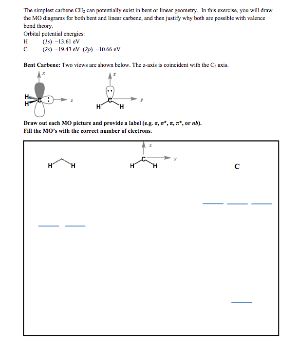 The simplest carbene CH2 can potentially exist in | Chegg.com