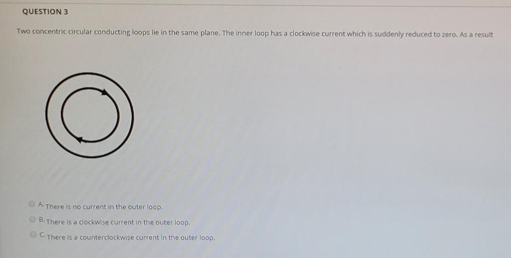 Solved QUESTION 3 Two concentric circular conducting loops | Chegg.com