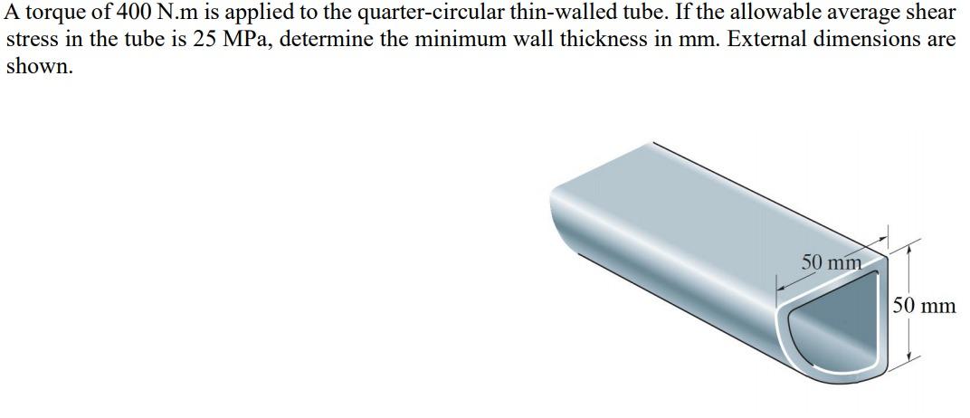 Solved A torque of 400 N.m is applied to the | Chegg.com