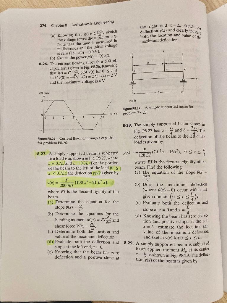 Solved 276 Chapter 8 Derivatives in Engineering the right | Chegg.com