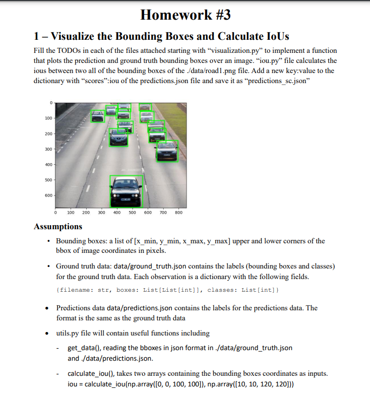 Solved 1 - Visualize the Bounding Boxes and Calculate IoUs | Chegg.com