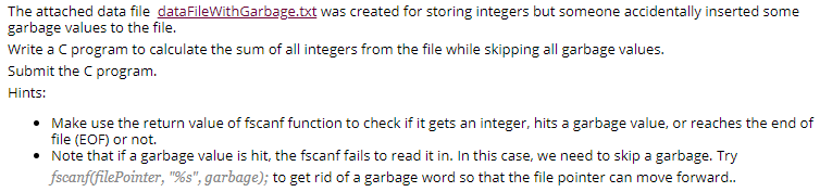Solved Need help with a C programming question The text file | Chegg.com