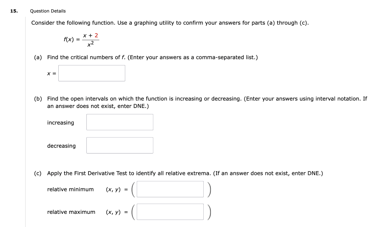 Solved Question Details Consider the following function. Use | Chegg.com