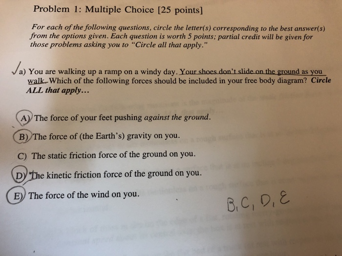 Solved Problem 1: Multiple Choice [25 points] For cach of | Chegg.com