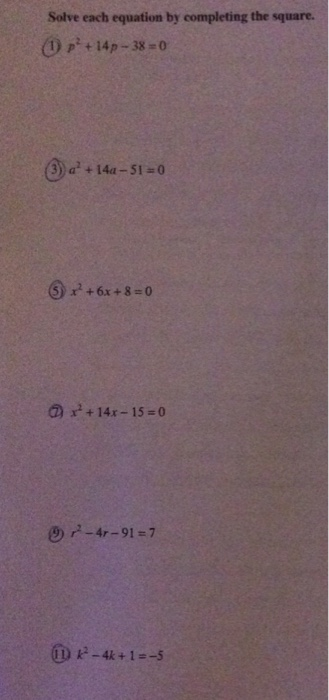 Solved Solve each equation by completing the square. の | Chegg.com