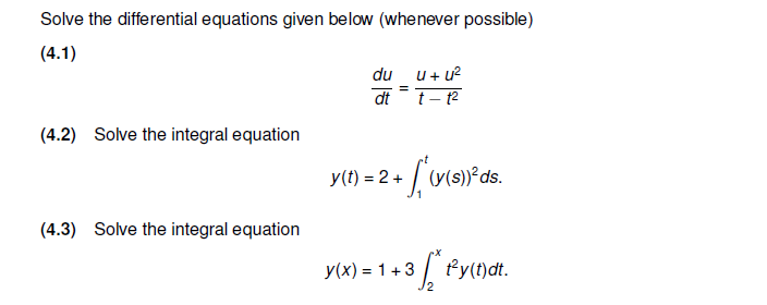 Solved Solve the differential equations given below | Chegg.com
