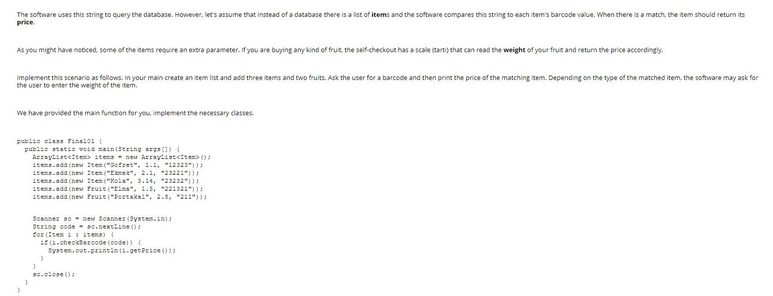 Solved JAVA The supermarkets have "self-checkouts" where | Chegg.com