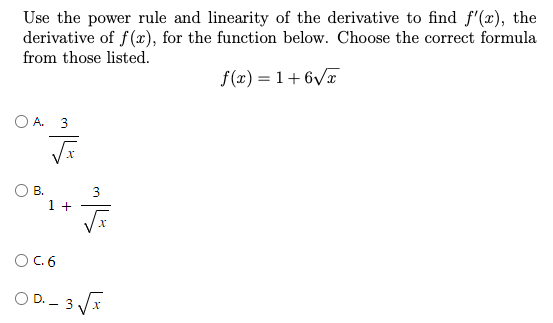Solved Use the power rule and linearity of the derivative to | Chegg.com