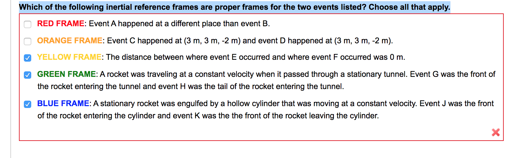 Solved Which of the following inertial reference frames are | Chegg.com