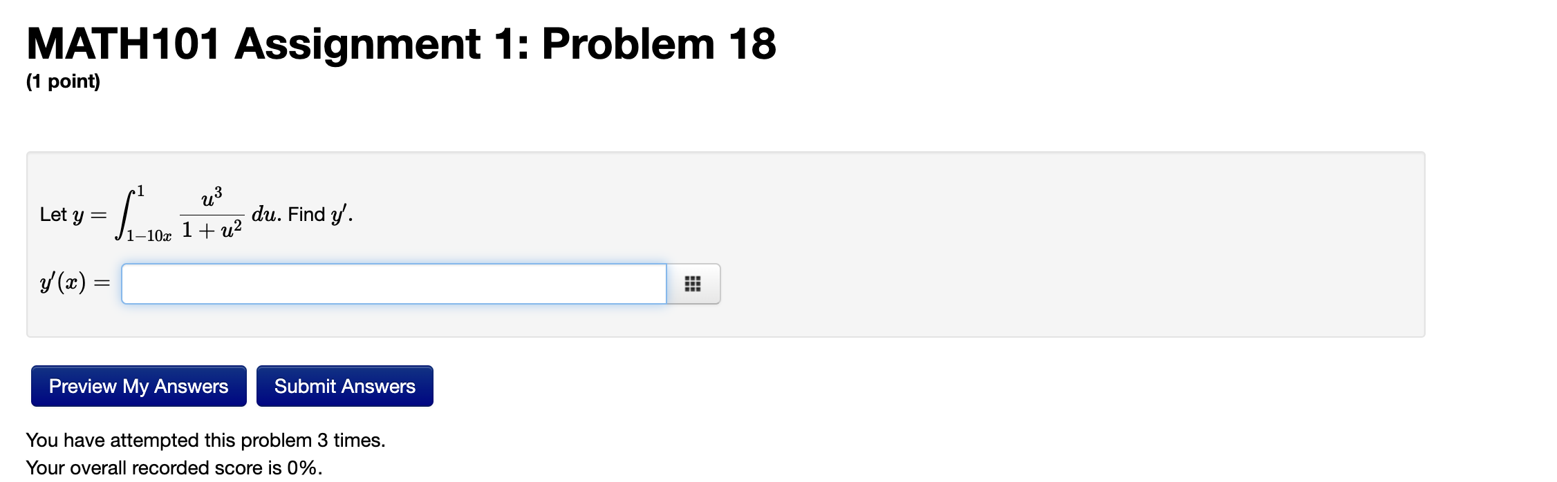 Solved MATH101 Assignment 1: Problem 18 (1 point) Let | Chegg.com