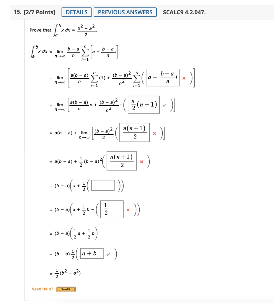Solved 15. [2/7 Points] DETAILS PREVIOUS ANSWERS SCALC9 | Chegg.com