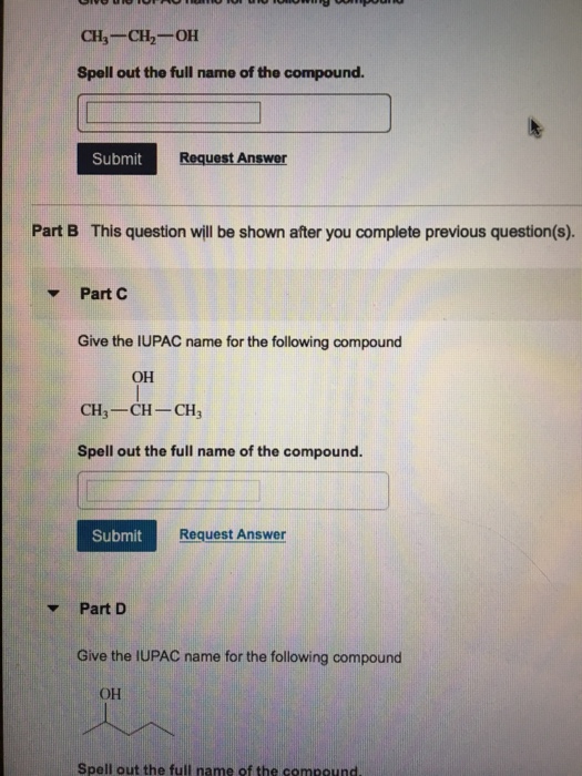 Solved CH3-CH2-OH Spell out the full name of the compound. | Chegg.com