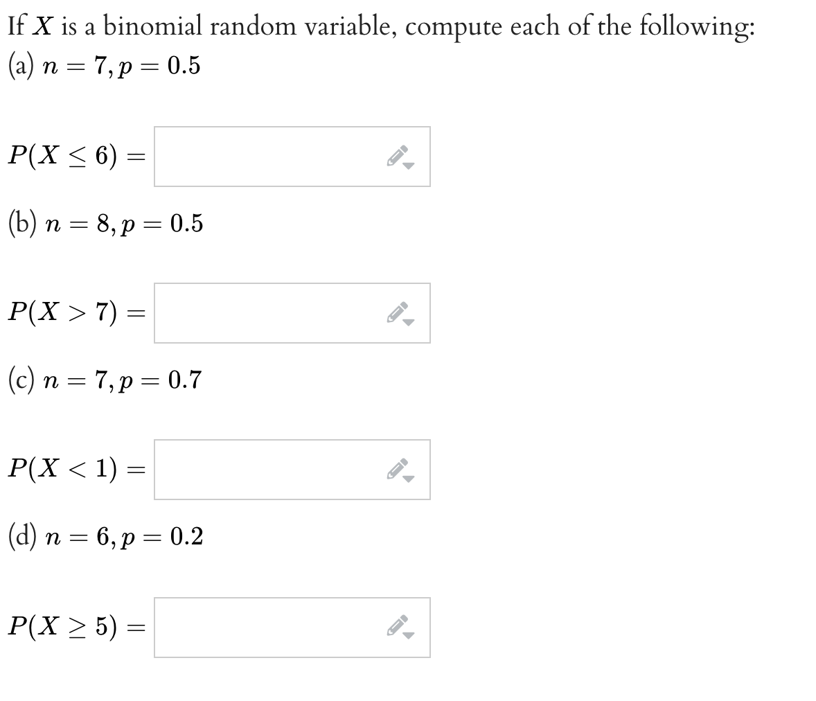 Solved a If X is a binomial random variable, compute P(X = | Chegg.com
