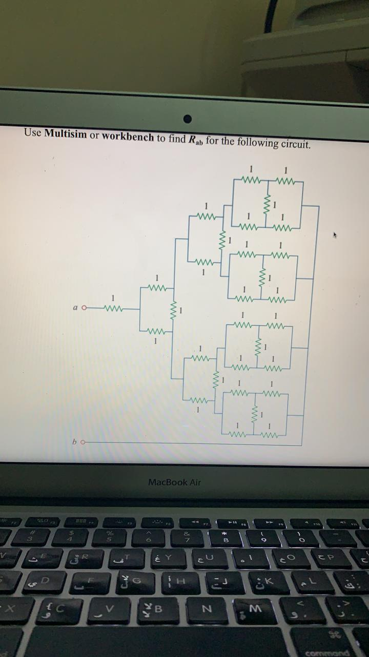 Solved Use Multisim or workbench to find Rab for the | Chegg.com