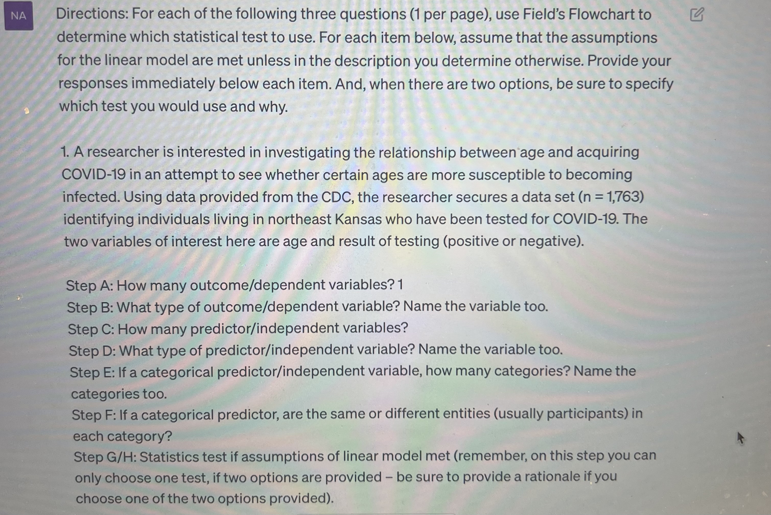 Solved Directions: For each of the following three questions | Chegg.com