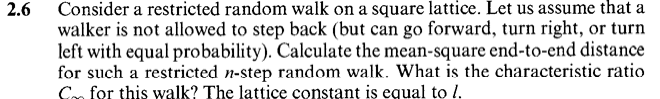 Solved 2.6 ﻿Consider a restricted random walk on a square | Chegg.com