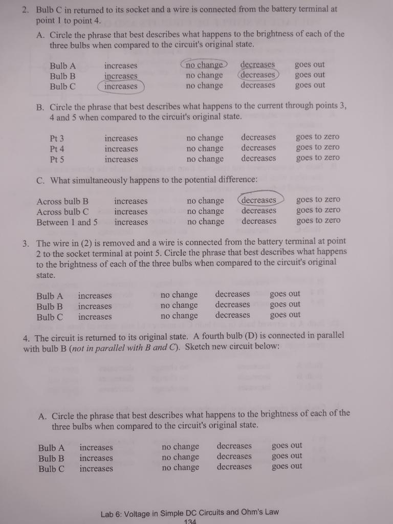Solved HOMEWORK FOR LAB 6 VOLTAGE IN SIMPLE DC CIRCUITS AND | Chegg.com