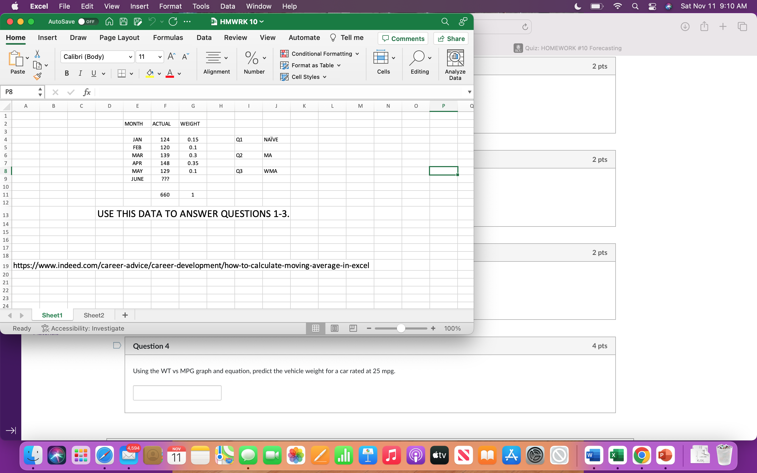 Solved 1. ﻿What is the native forecast for June?2.What is | Chegg.com