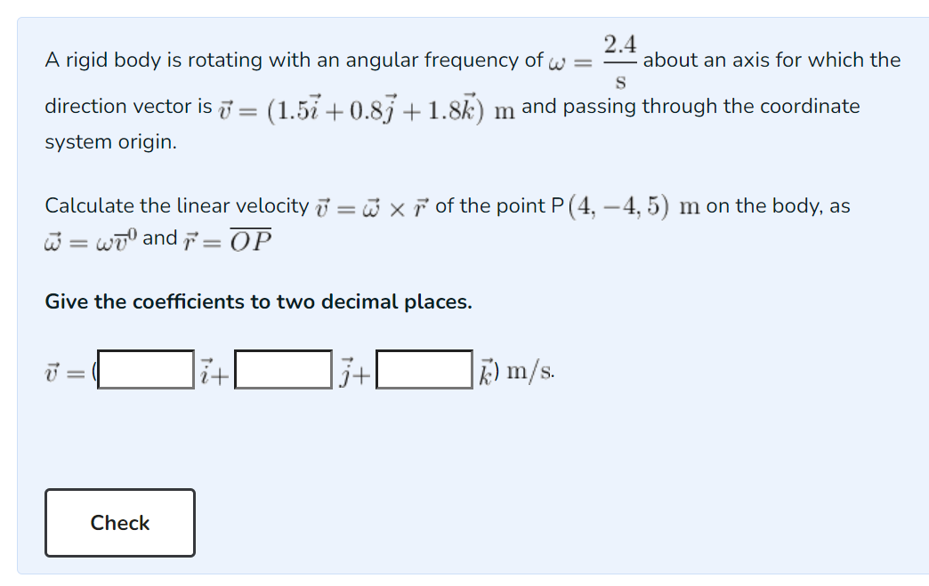 Solved A rigid body is rotating with an angular frequency of | Chegg.com