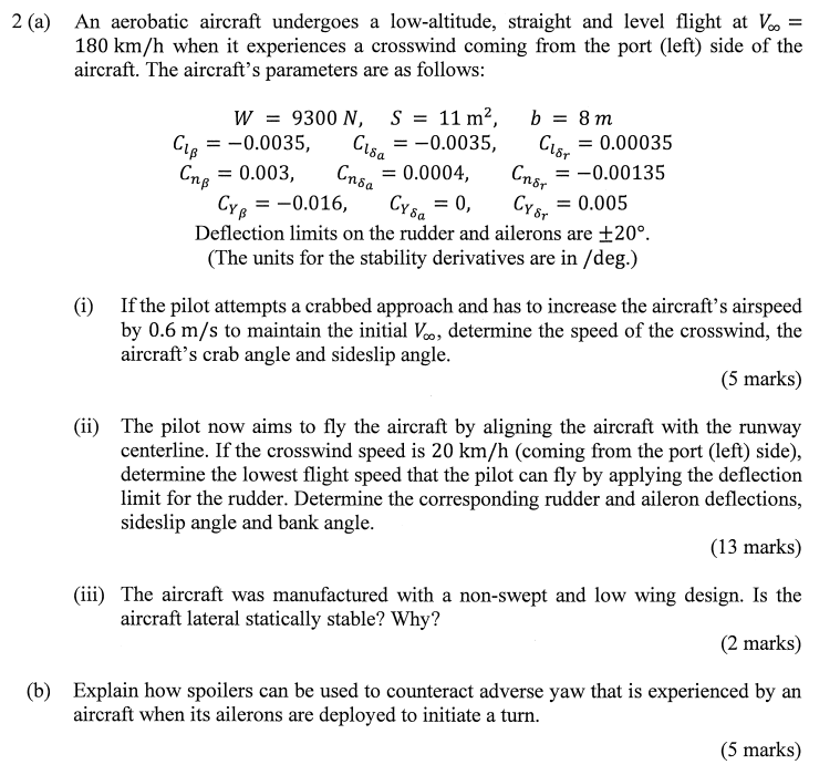 Solved 2 (a) ﻿An aerobatic aircraft undergoes a | Chegg.com