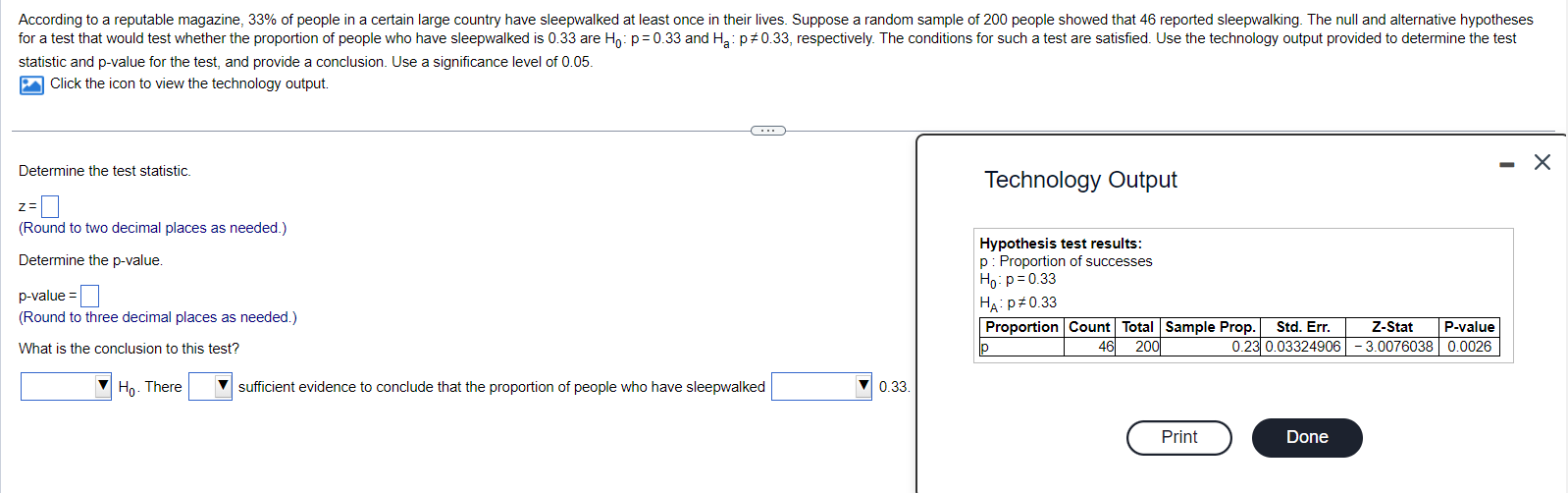 Solved statistic and p-value for the test, and provide a | Chegg.com