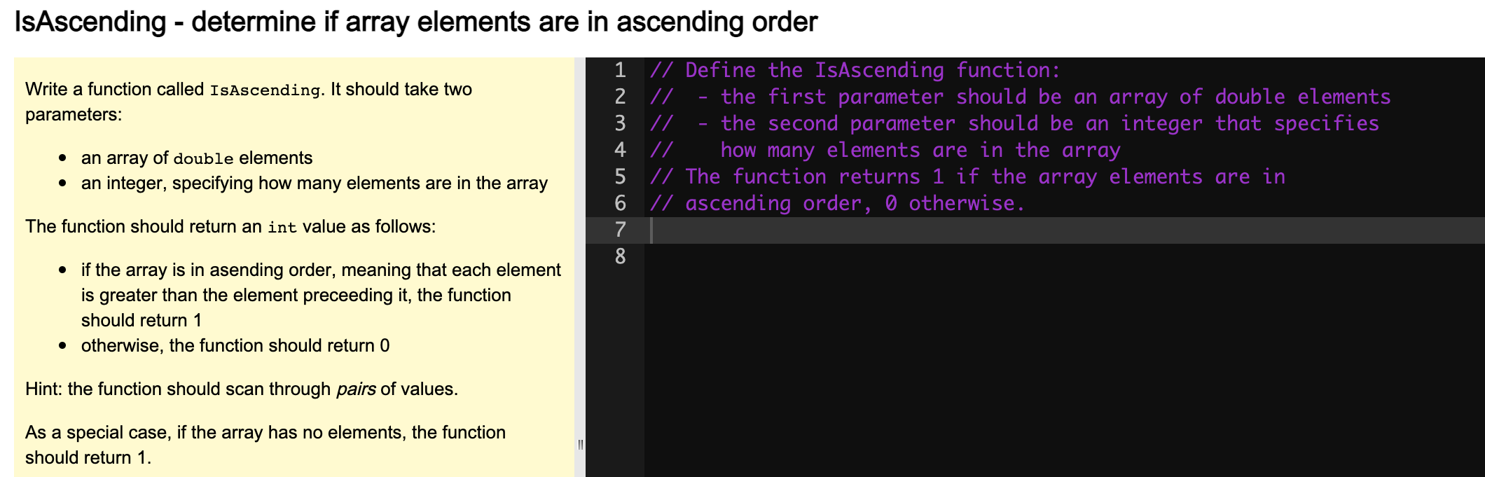 Solved Isascending Determine If Array Elements Are In 