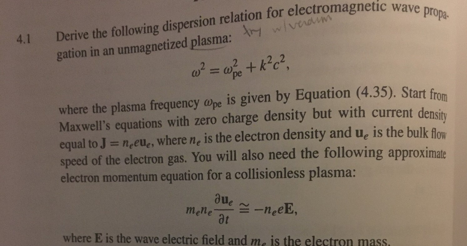 Solved Derive the following dispersion relation for | Chegg.com